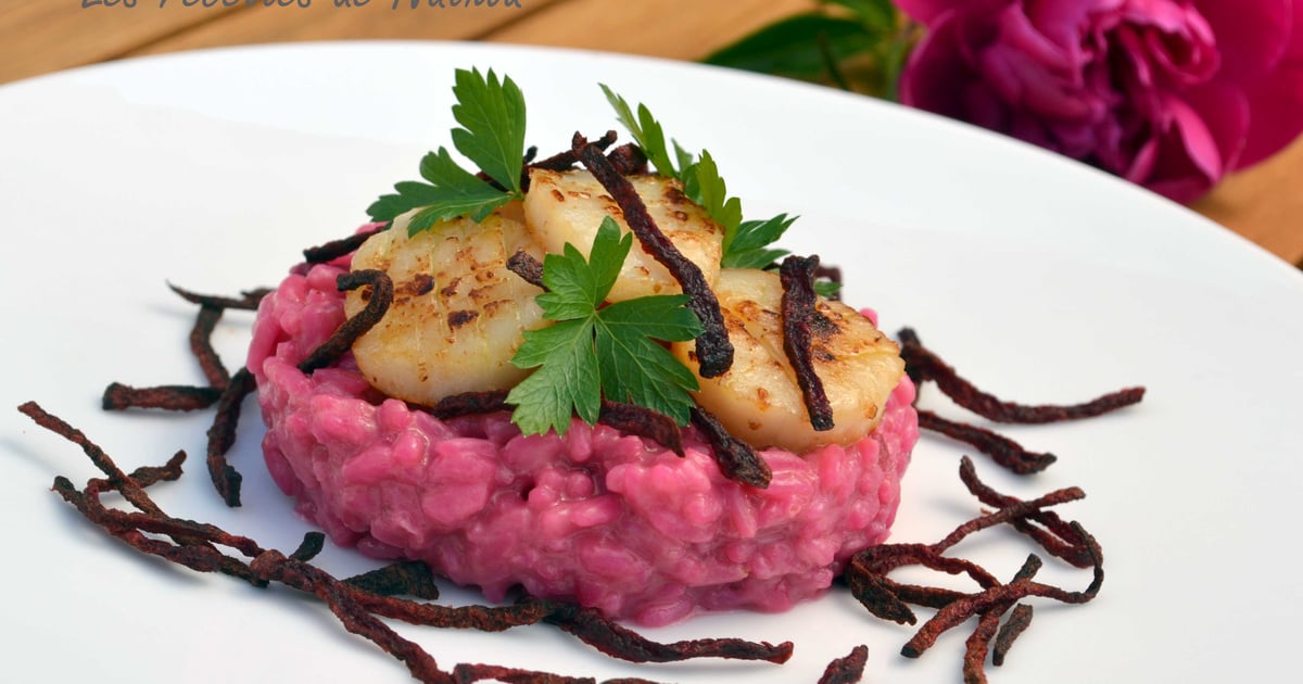 Recette Risotto rose et Saint Jacques poêlées - 750g.com