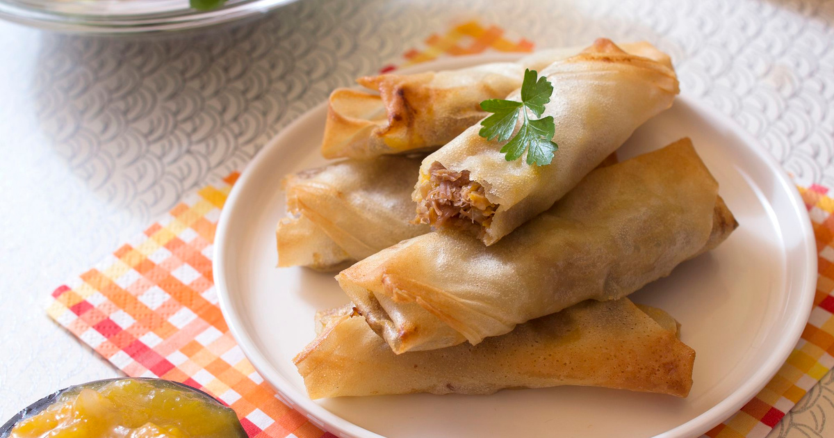 Recette Nems au confit de canard et chutney de mangue - 750g.com