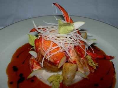 Recette Homard bleu aux pommes Rubinettes, céleri et pommeau - 750g.com