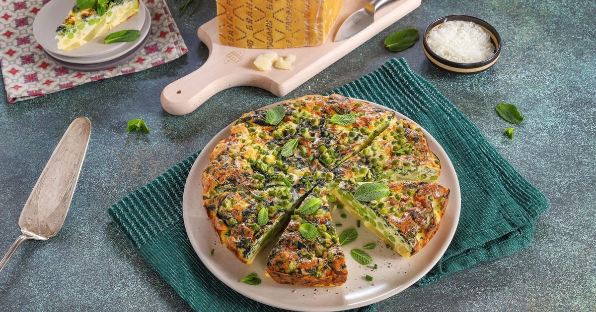 Recette Frittata primavera au Grana Padano AOP, pommes de terre, petits ...