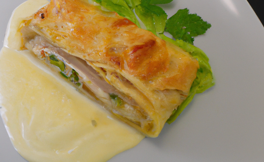 Recette - Strudel de poisson au lard, sauce crème au genièvre - 750g.com