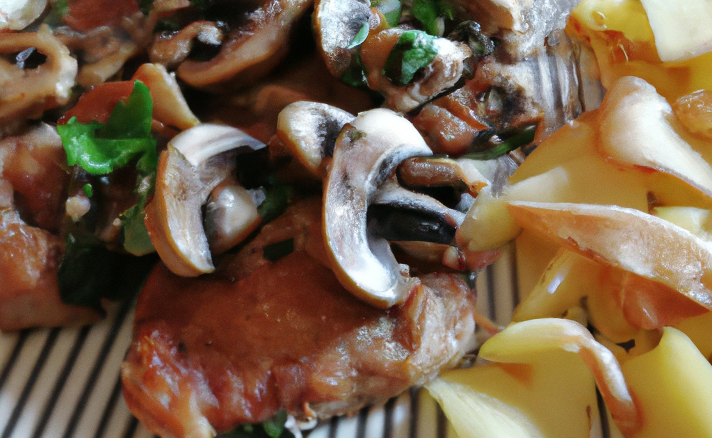 Recette Porc frit aux champignons, poireau et fromage - 750g.com