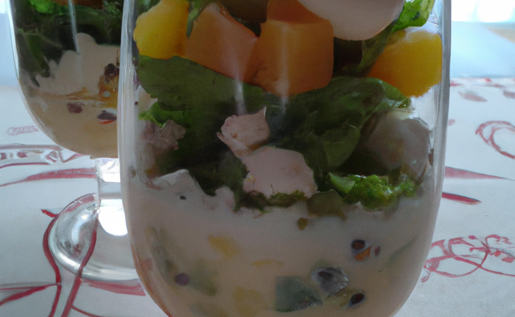 Recette Verrine mesclun de salade au fromage fruité - 750g.com