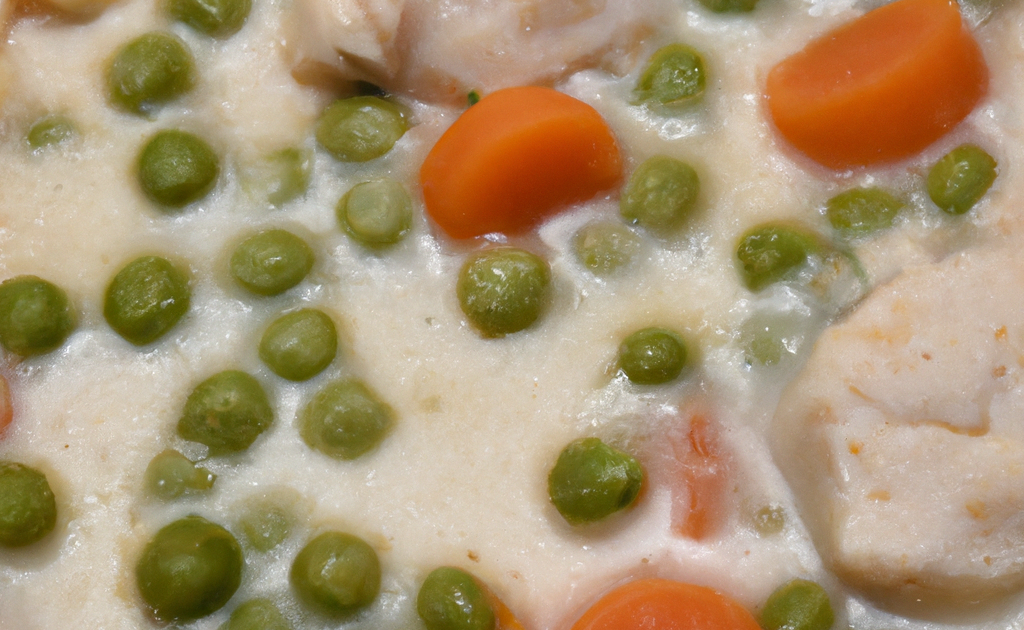 Recette Nage de blancs de poulet, petits pois doux et carottes au lait ...