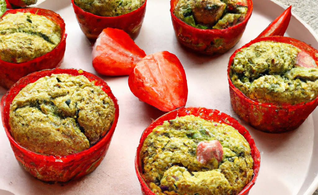 Recette - Muffins au thé matcha, aux fraises confites et à la noix de ...