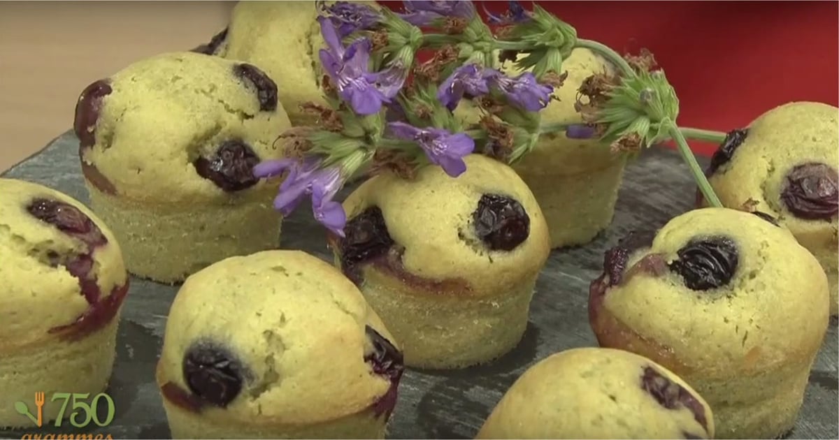 Recette Muffins pistache-myrtille-violette - 750g.com