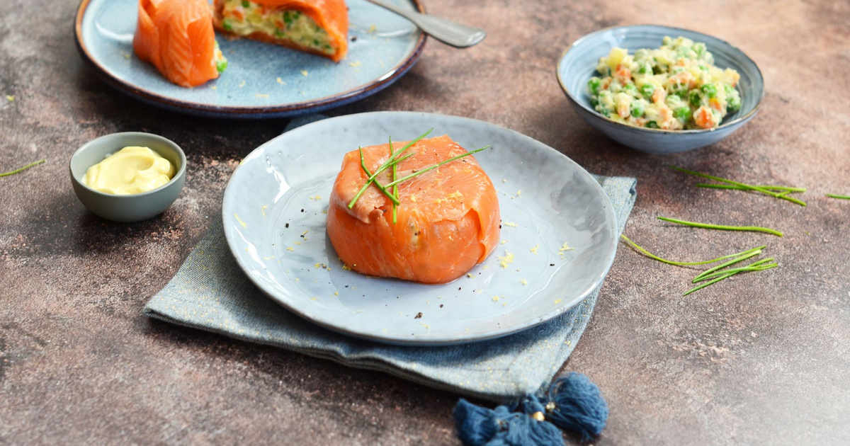 Recette Mini charlotte à la truite et petits légumes - 750g.com