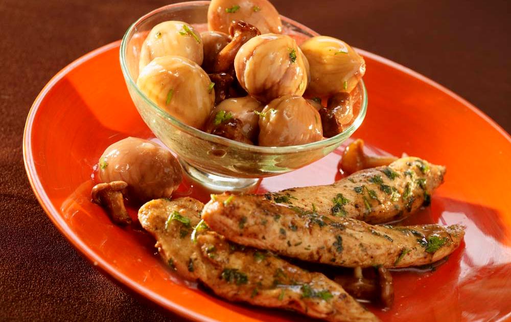 Recette Fricassée Daiguillettes De Poulet Fermier Aux Marrons Et