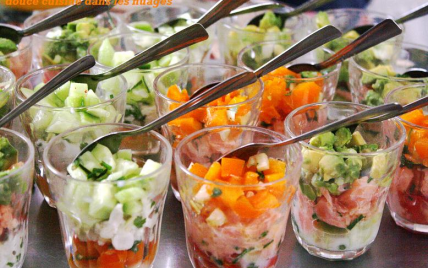 Recette Verrines de saumon et cabillaud crus - 750g.com