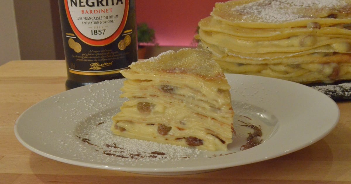 Recette Gâteau de crêpes rhum-raisin - 750g.com
