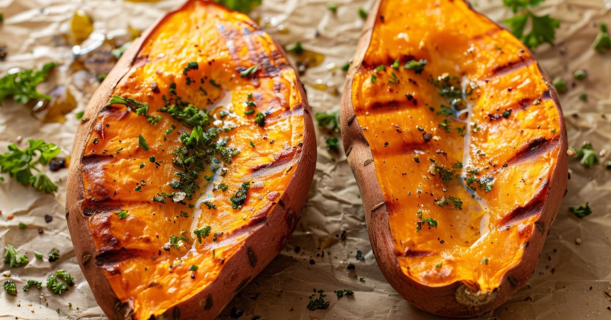 Recette Patate douce au barbecue - 750g.com