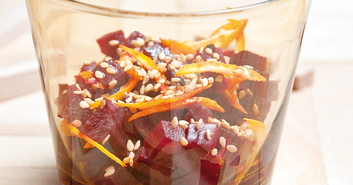 Recette Salade de betterave aux graines de sésames et zestes d'orange ...