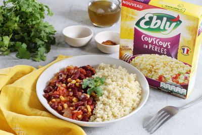 Recette - Chili de haricots rouges et couscous en perles en pas à pas