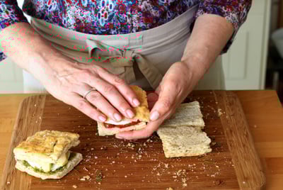 Recette - Mini-sandwiches foccacia en pas à pas