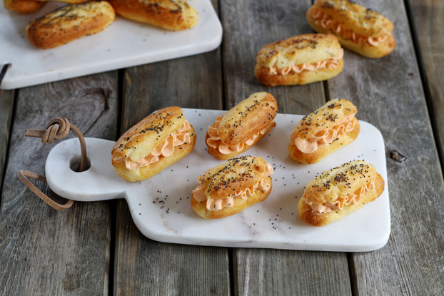 Recette - Mini eclairs salés au pesto rosso en pas à pas