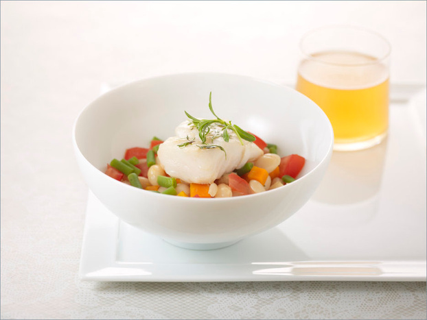 Recette - Cabillaud Skrei de Norvège grillé à la sarriette, haricots ...