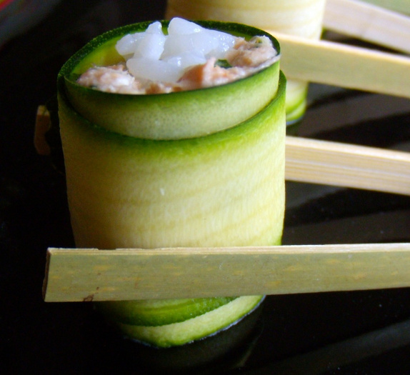 Recette - Courgettes en sushi de saumon | 750g