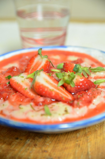 Recette - Riz au lait, fraises granitées au citron vert | 750g